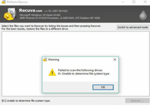 4 Ways to Fix “Recuva Unable to Determine File System Type” Error