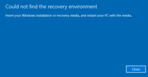 Fixed “Could Not Find The Recovery Environment” Error in Windows 11/10!