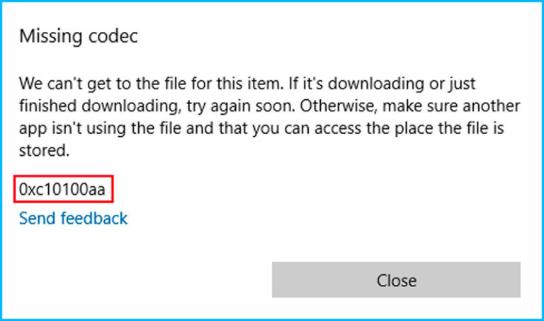 [7 Fixes] Missing Codec Error (0xc10100aa) Can't Play Video